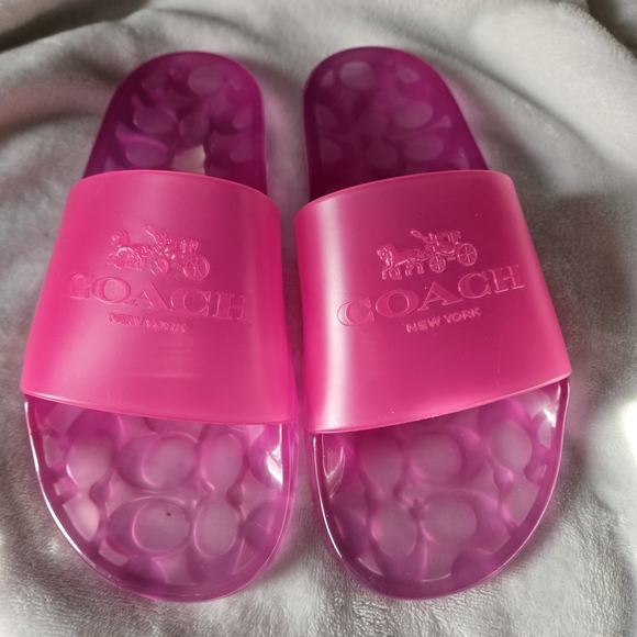 Coach | Shoes | Coach Pink Slide Sandals | Poshmark